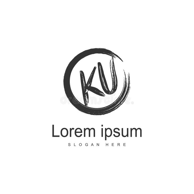 Initial KU Logo Template with Modern Frame. Minimalist KU Letter Logo ...