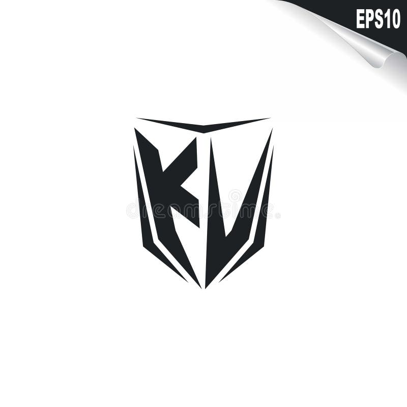 Initial KV Logo Design with Shield Style, Logo Business Branding Stock ...