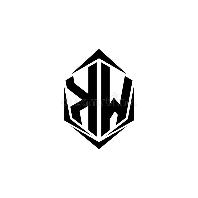 Initial KW Logo Design with Shield Style, Logo Business Branding Stock ...