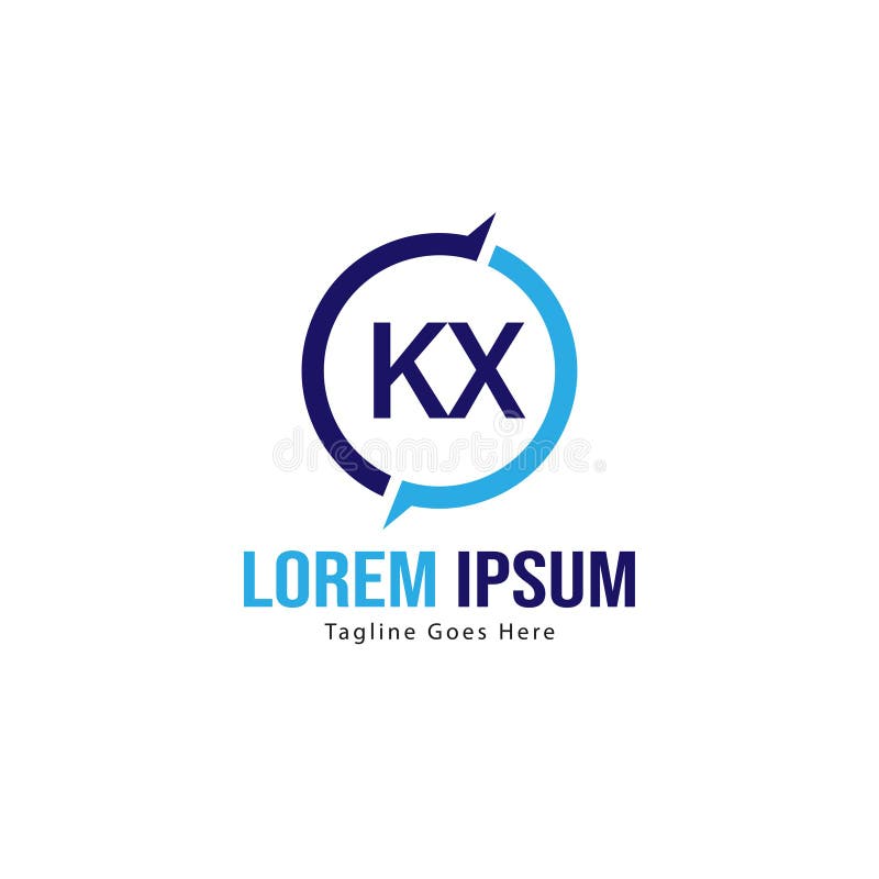 Initial KX Logo Template with Modern Frame. Minimalist KX Letter Logo ...