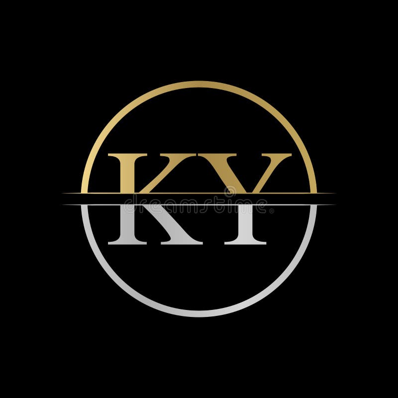 Initial KY Letter Logo Design Vector Illustration. Abstract Letter KY ...