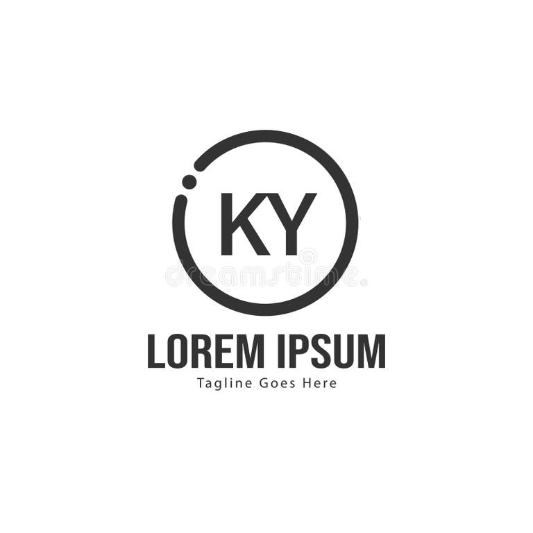 Initial KY Logo Template with Modern Frame. Minimalist KY Letter Logo ...