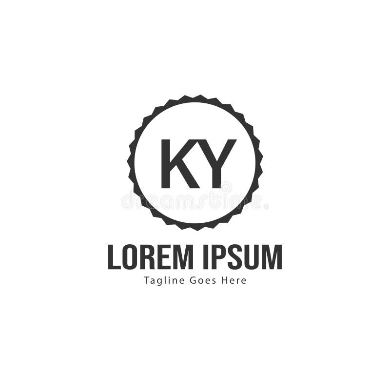 Initial KY Logo Template with Modern Frame. Minimalist KY Letter Logo ...