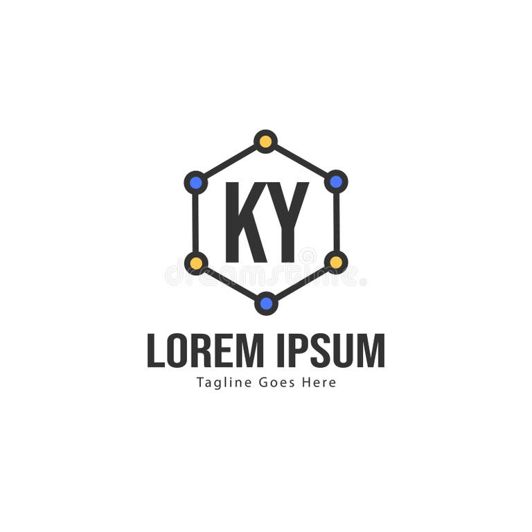 Initial KY Logo Template with Modern Frame. Minimalist KY Letter Logo ...