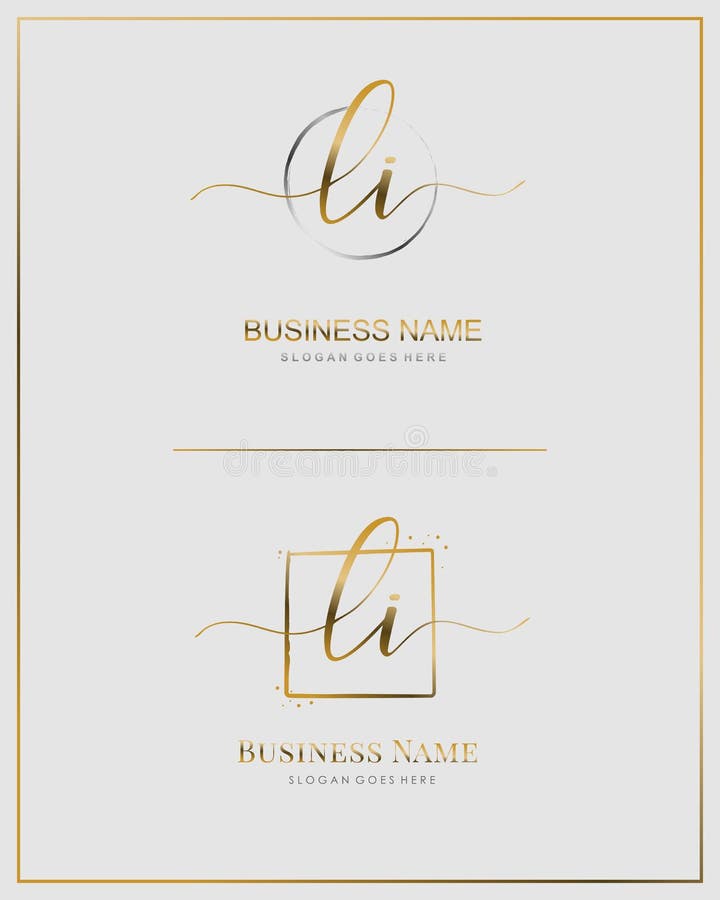 Initial L I LI Handwriting Logo Vector. Letter Handwritten Logo ...