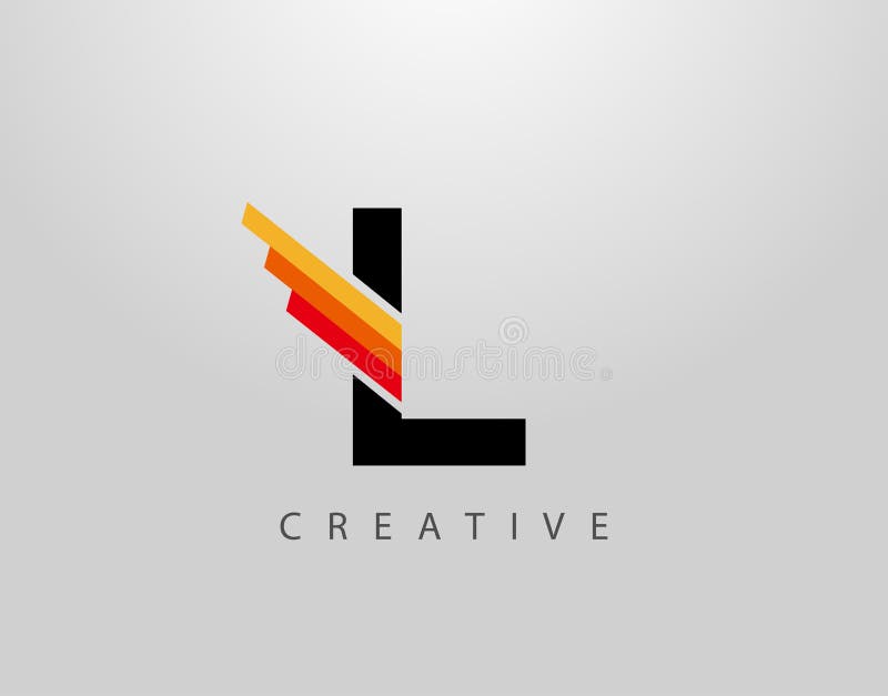 Initial L Monogram Logo. Abstract Wing and Strip L Letter Icon Stock ...