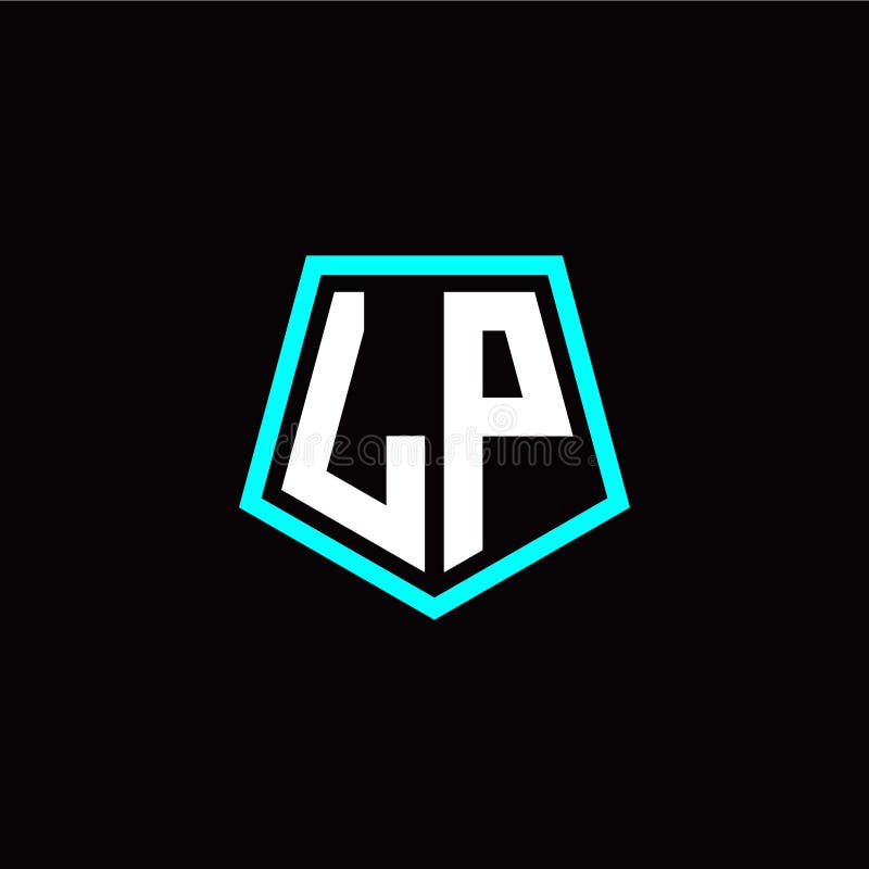 Initial L P Letter with Polygon Modern Style Logo Template Vector Stock ...