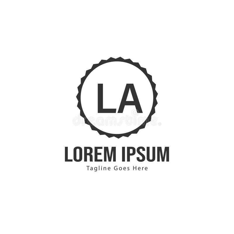 Initial LA Logo Template with Modern Frame. Minimalist LA Letter Logo ...