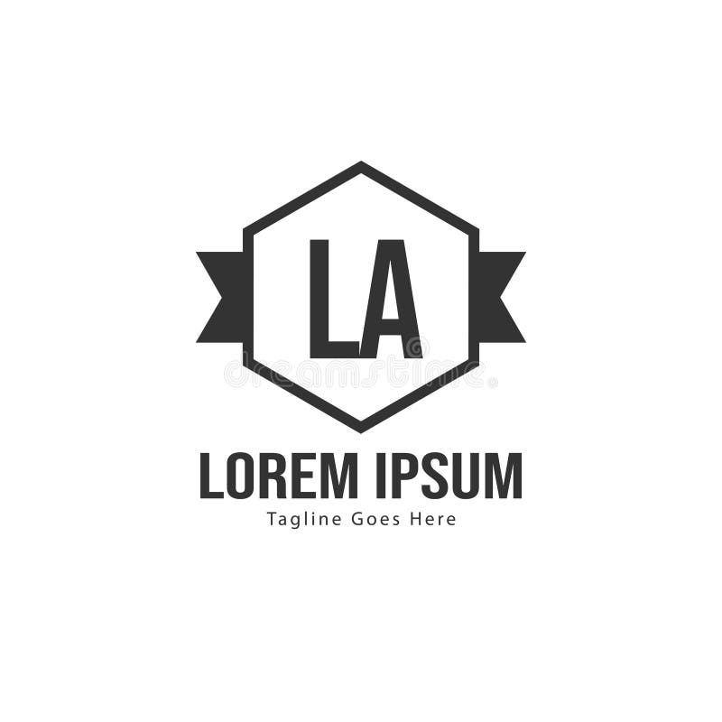 Initial LA Logo Template with Modern Frame. Minimalist LA Letter Logo ...