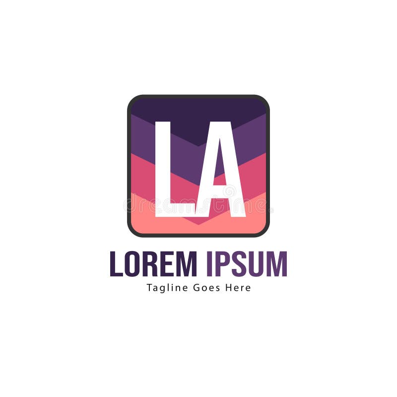 Initial LA Logo Template with Modern Frame. Minimalist LA Letter Logo ...