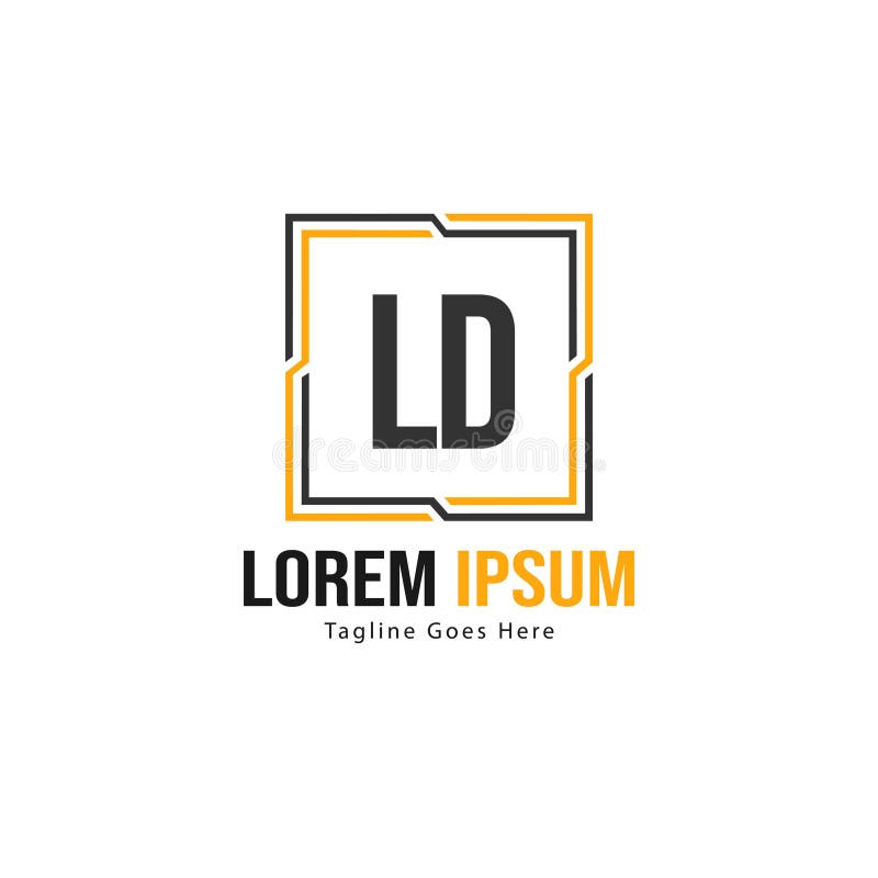 Initial LD Logo Template with Modern Frame. Minimalist LD Letter Logo ...