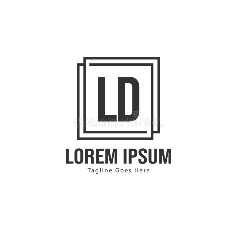 Initial LD Logo Template with Modern Frame. Minimalist LD Letter Logo ...