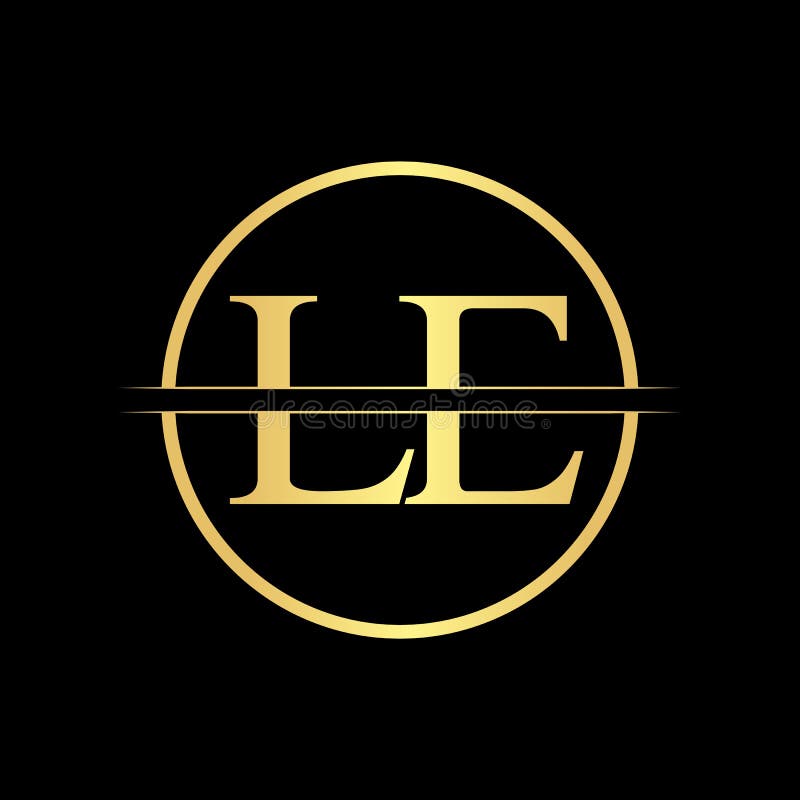 LE L E Letter Modern Logo Design With Yellow Background And Swoosh ...