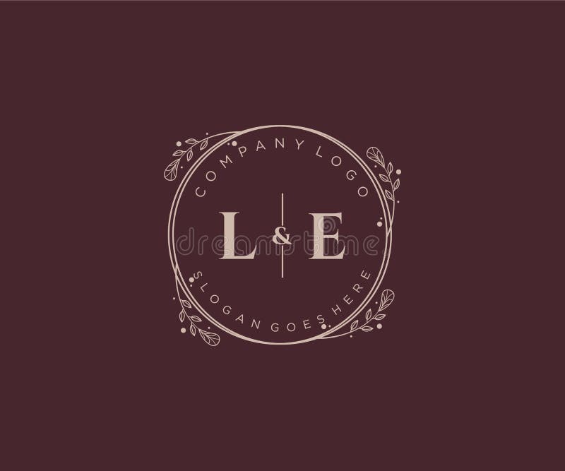 Initial LE Letters Decorative Luxury Wedding Logo Stock Vector ...