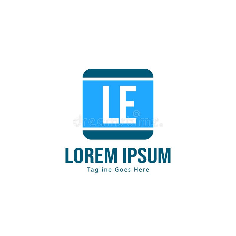Initial LE Logo Template with Modern Frame. Minimalist LE Letter Logo ...