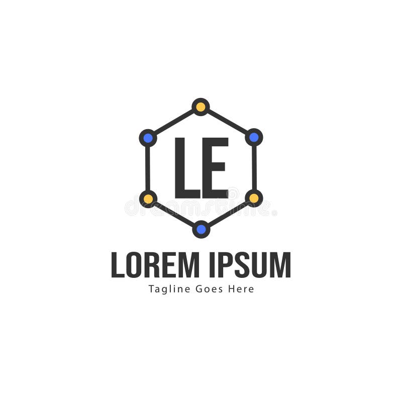 Initial LE Logo Template with Modern Frame. Minimalist LE Letter Logo ...