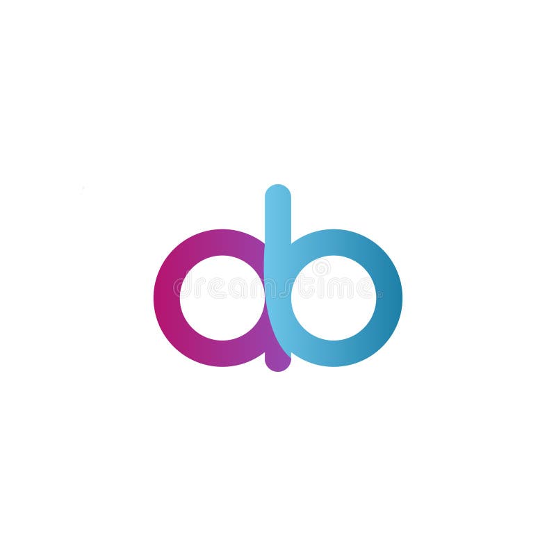 Initial Letter AB Modern Linked Circle Round Lowercase Logo Orange Gray ...