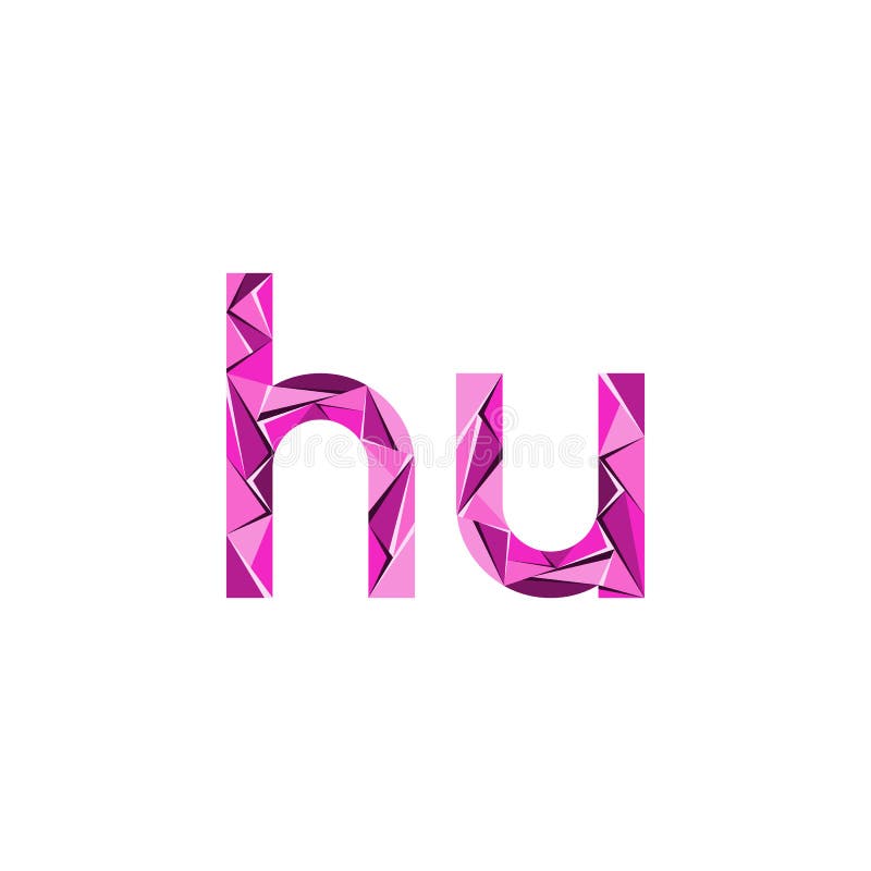 Initial Letter Hu Abstract Triangle Logo Vector Stock Vector ...