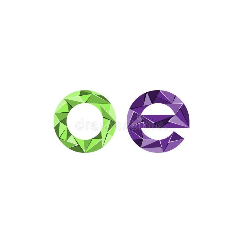 Initial Letter Oe Abstract Triangle Logo Vector Stock Vector ...