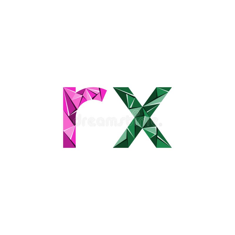 Initial Letter Rx Abstract Triangle Logo Vector Stock Vector ...