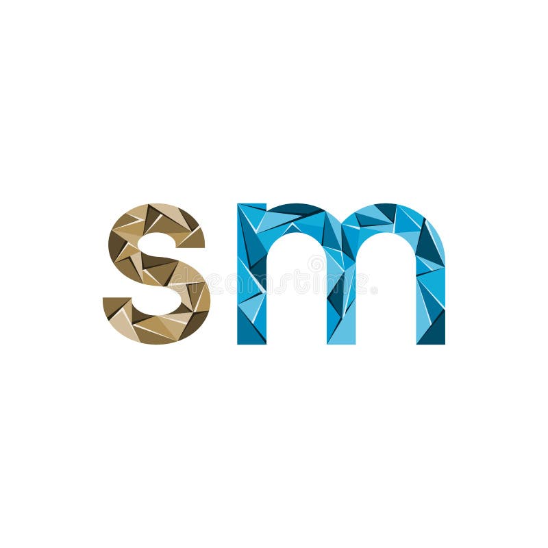 Initial Letter Sm Abstract Triangle Logo Vector Stock Vector ...