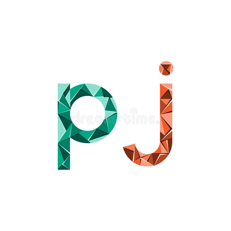 Initial Letter Pj Abstract Triangle Logo Vector Stock Vector ...