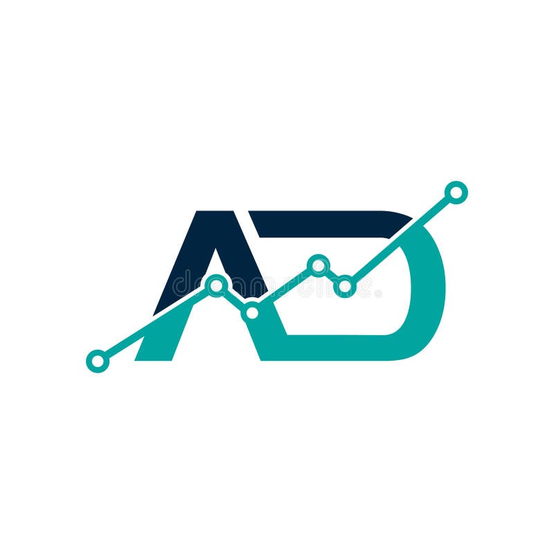 Initial Letter AD Data Analytics Logo Tech Stock Vector - Illustration ...