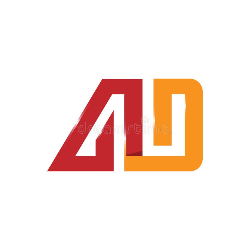Initial Letter Ad Red and Orange Color Logo Stock Vector - Illustration ...