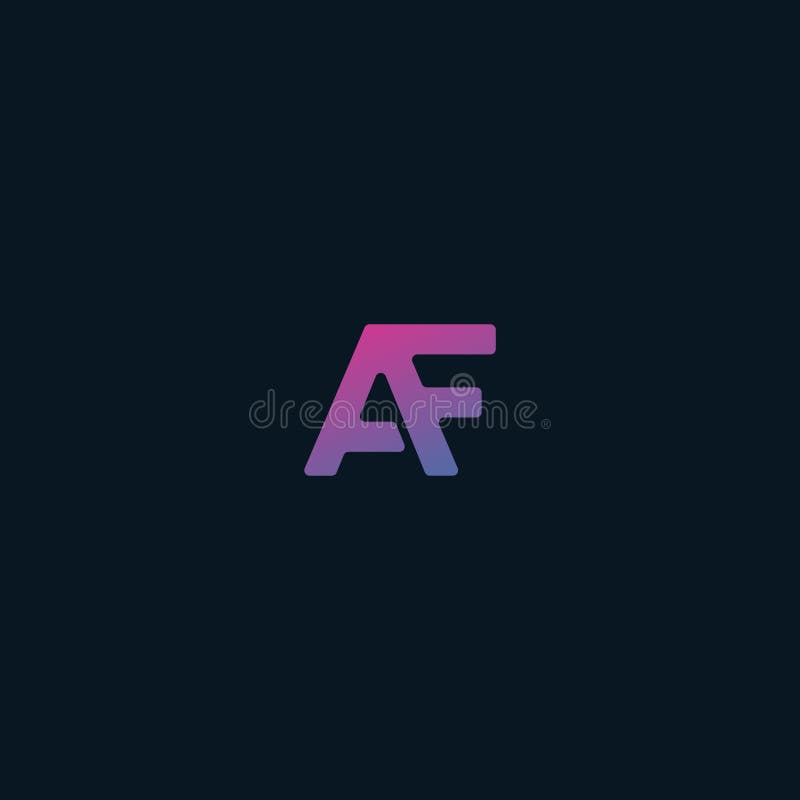 Initial Letter AF Logo Design Vector, Dark Background Stock Vector ...