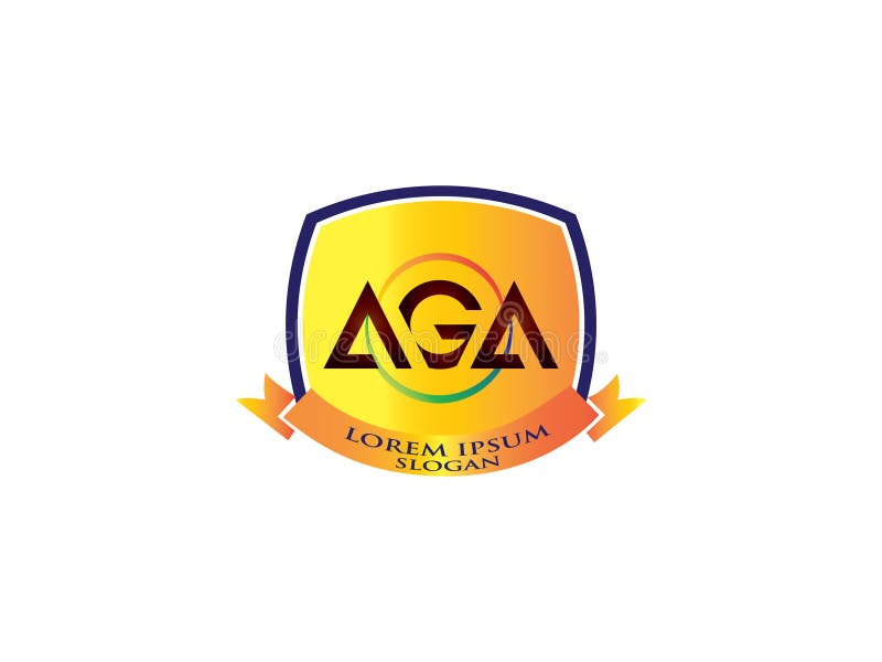 Initial Letter AGA Design Logo Vector Graphic Branding Letter Element ...