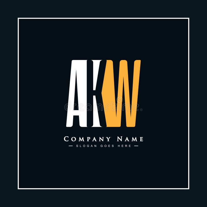 Initial Letter AKW Logo - Minimal Business Logo for Alphabet a, K and W ...