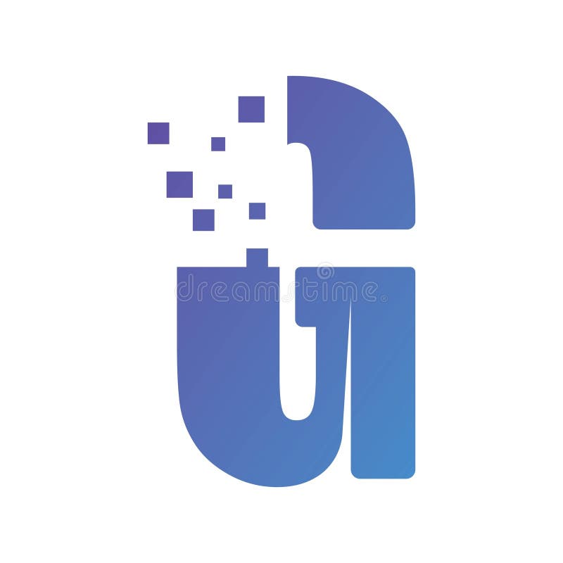 Initial Letter Alphabet Pixel Style Logo Vector Stock Illustration ...