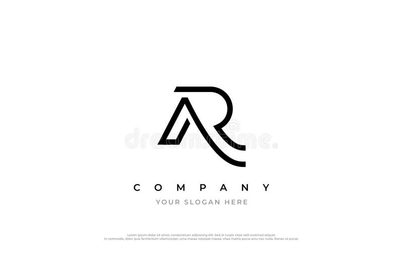 Initial Letter AR Logo or R Logo Design Stock Vector - Illustration of ...