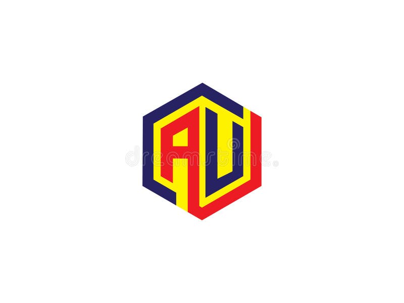 Initial Letter AU Hexagon Design Logo Vector Graphic Branding Letter ...