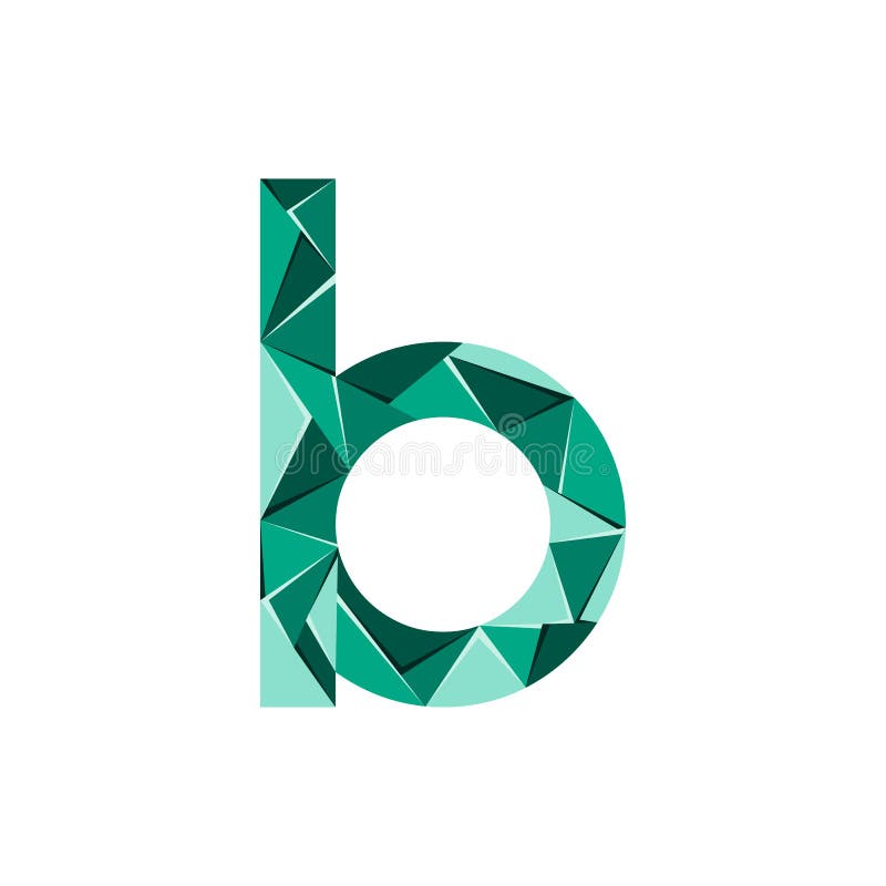 Initial Letter B Abstract Triangle Logo Vector Green Color Stock Vector ...