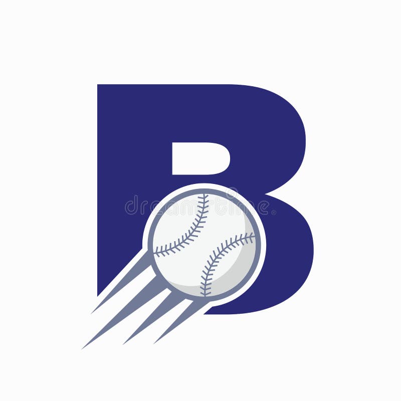 Initial Letter B Baseball Logo Concept with Moving Baseball Icon Vector ...