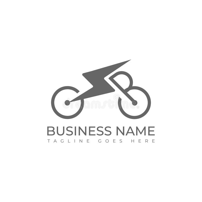 Initial Letter B Bicycle Lighting Bolt Vector Stock Vector ...