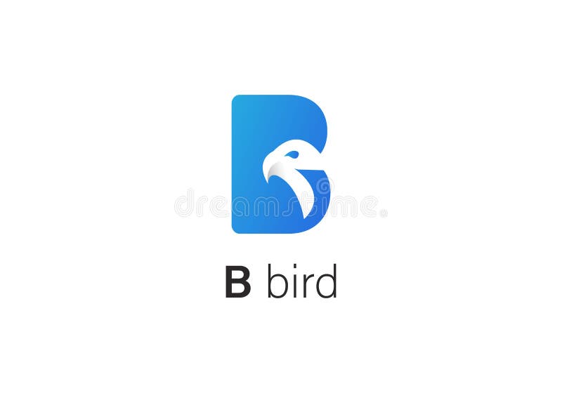 Initial Letter B with Bird Shape Inside Logo Vector Image, Stock ...