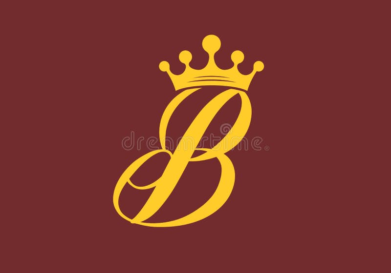 Initial Letter B with Crown Stock Vector - Illustration of background ...