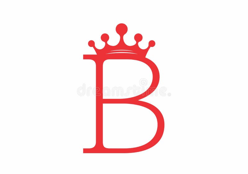 Initial Letter B with Crown Stock Vector - Illustration of font ...