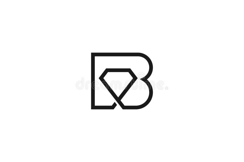 Initial Letter B Diamond Logo Design Stock Vector - Illustration of ...