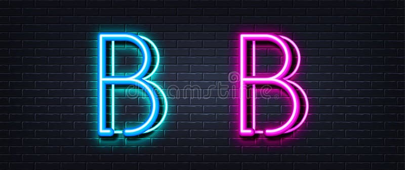 Glowing Neon Letter B Stock Illustrations – 263 Glowing Neon Letter B ...