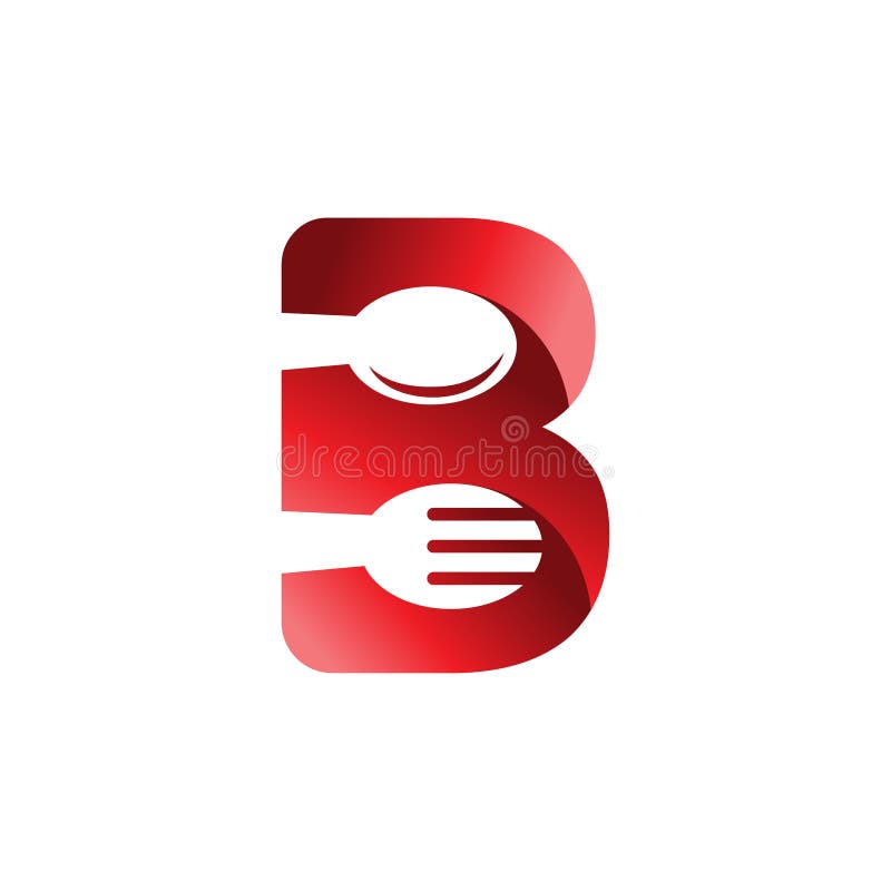 Initial Letter B Kitchen Logo Icon Design Template Elements with Spoon ...
