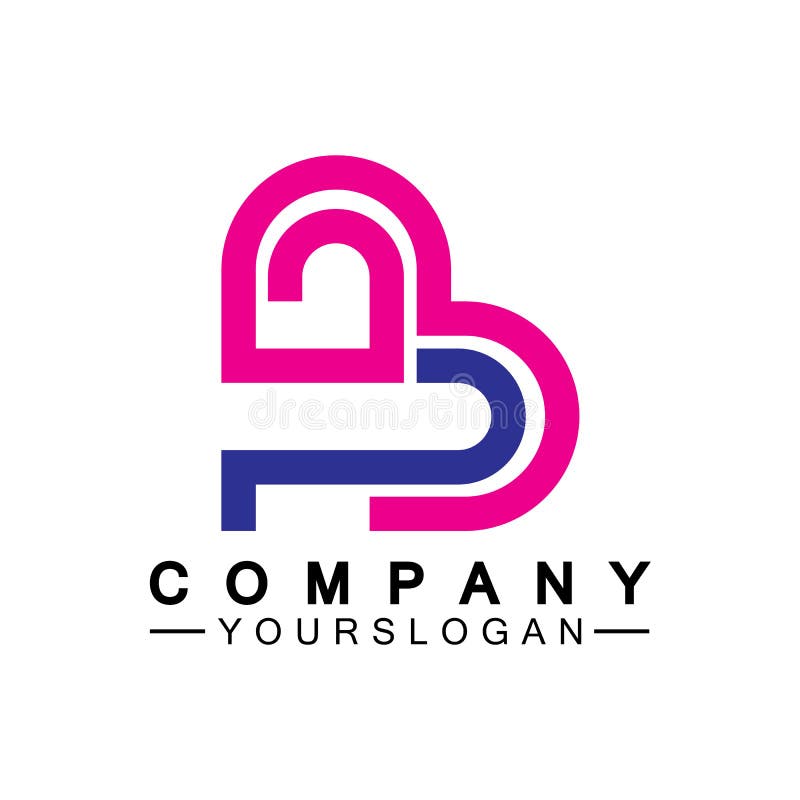 Initial Letter B Love Heart Logo Design Stock Vector - Illustration of ...