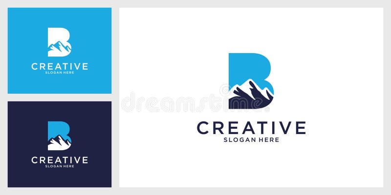 Initial Letter B with Mountain Vector Logo Design Stock Vector ...