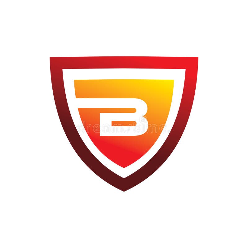 Initial Letter B Shield Color Logo Design Stock Illustration ...