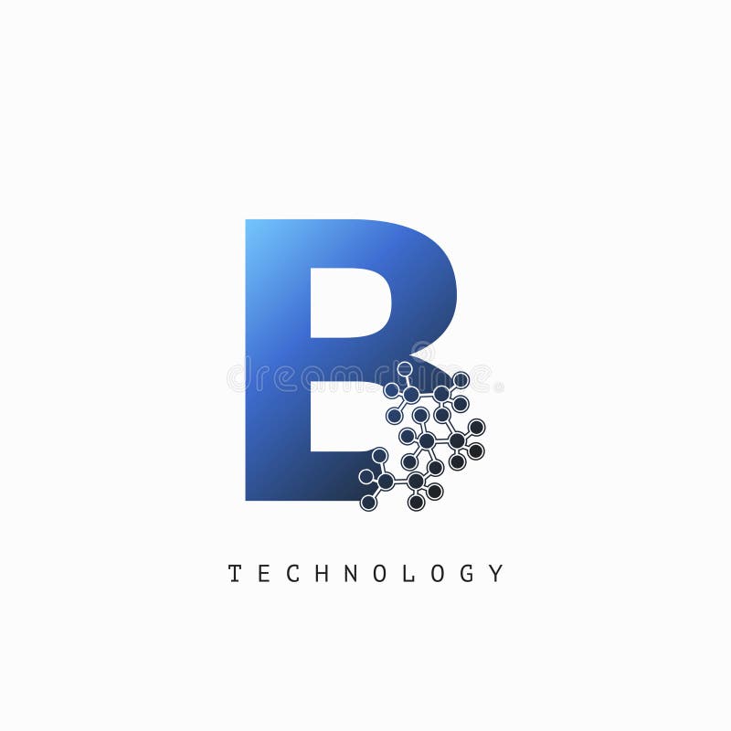 Initial Letter B Techno Science Logo Template Design Stock Vector ...