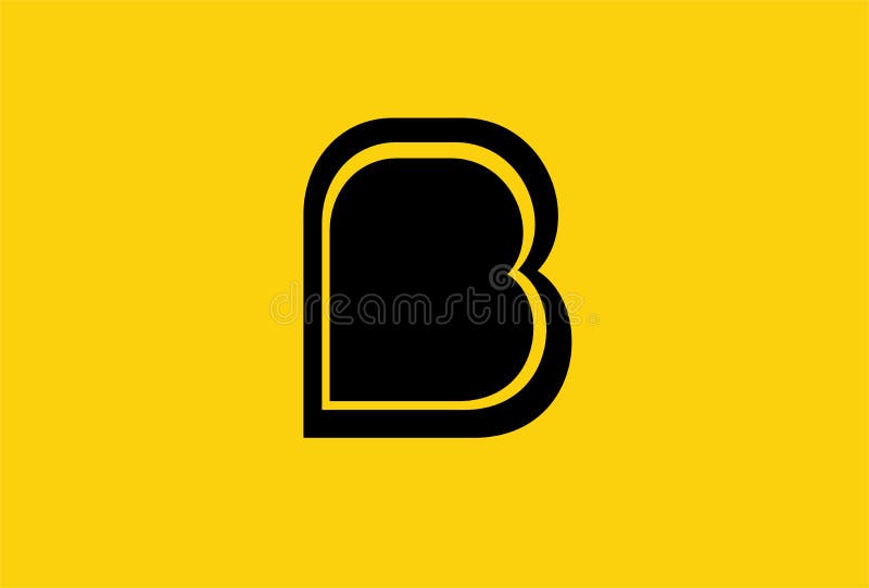 Initial Letter B Yellow Logo Design Stock Vector - Illustration of ...