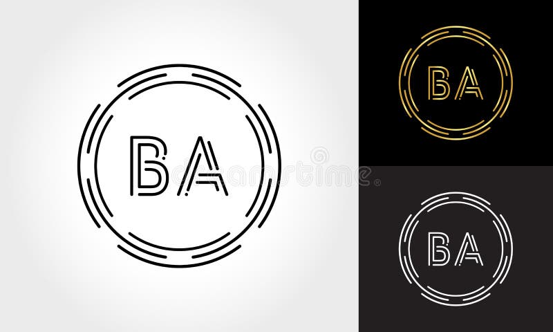 Initial Letter BA Logo Creative Typography Vector Template. Digital ...