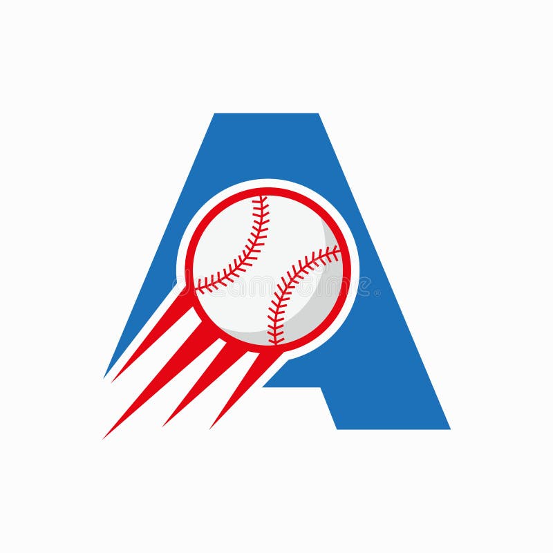 Initial Letter a Baseball Logo Concept with Moving Baseball Icon Vector ...